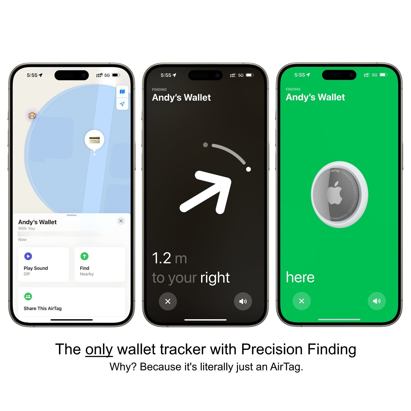 Slim Apple AirTag Card for Wallet with Precision Finding and ...